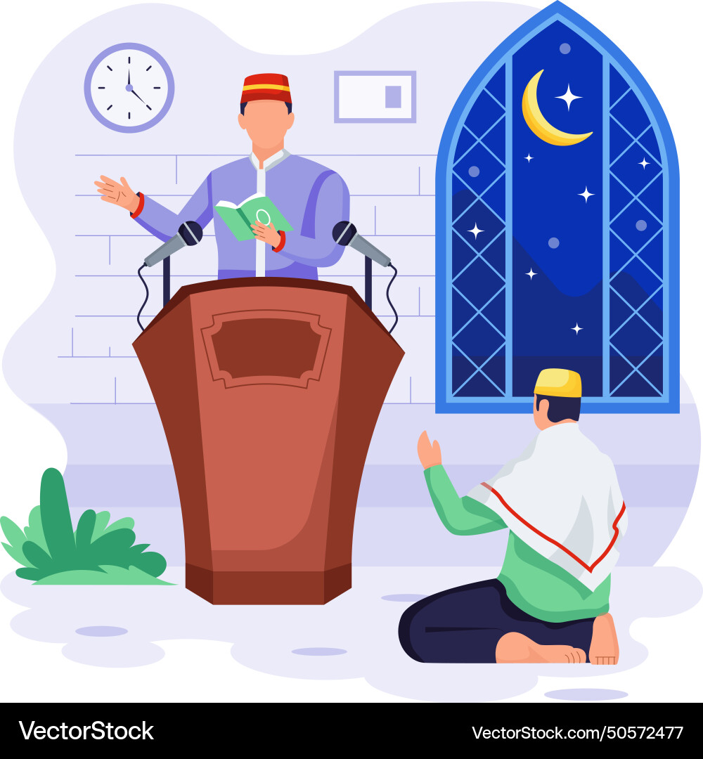 Muslim rituals flat character Royalty Free Vector Image