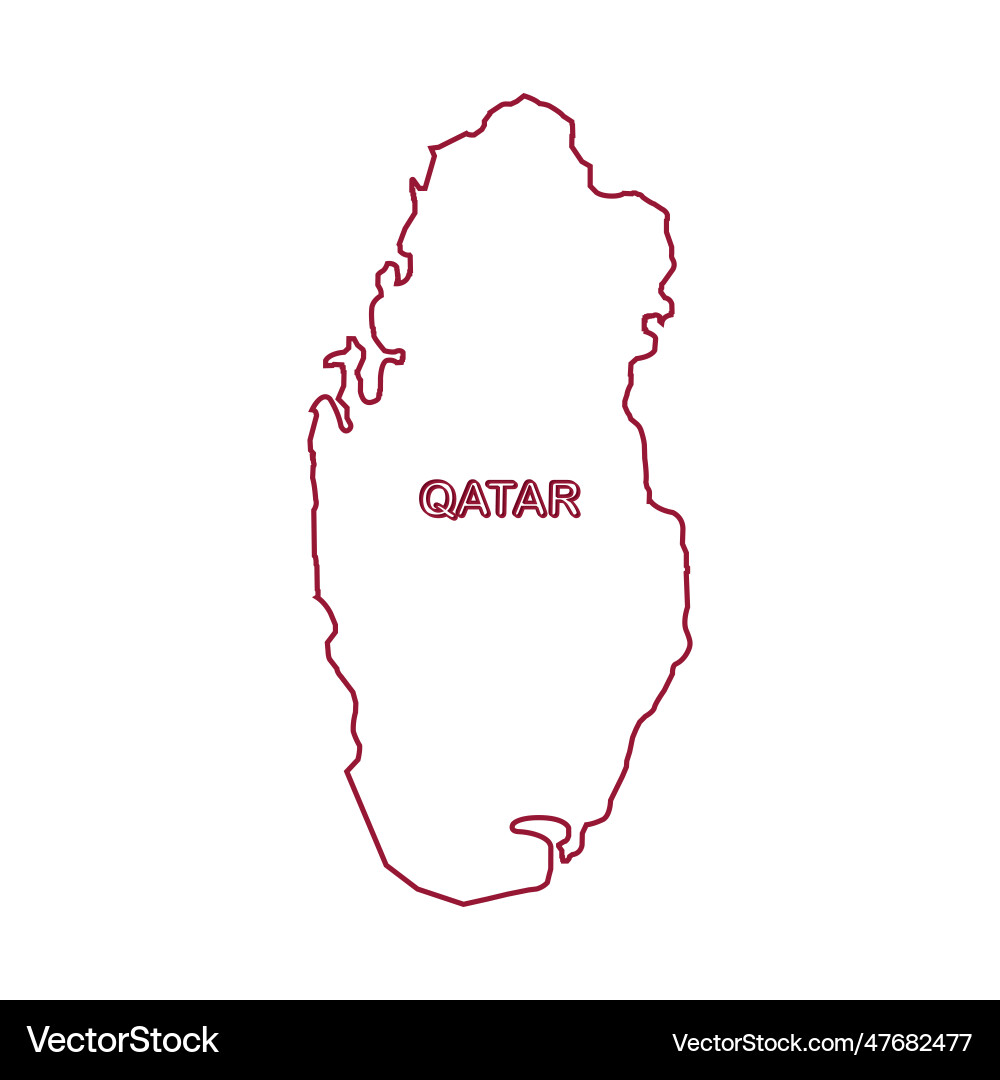 Qatar map icon Royalty Free Vector Image - VectorStock