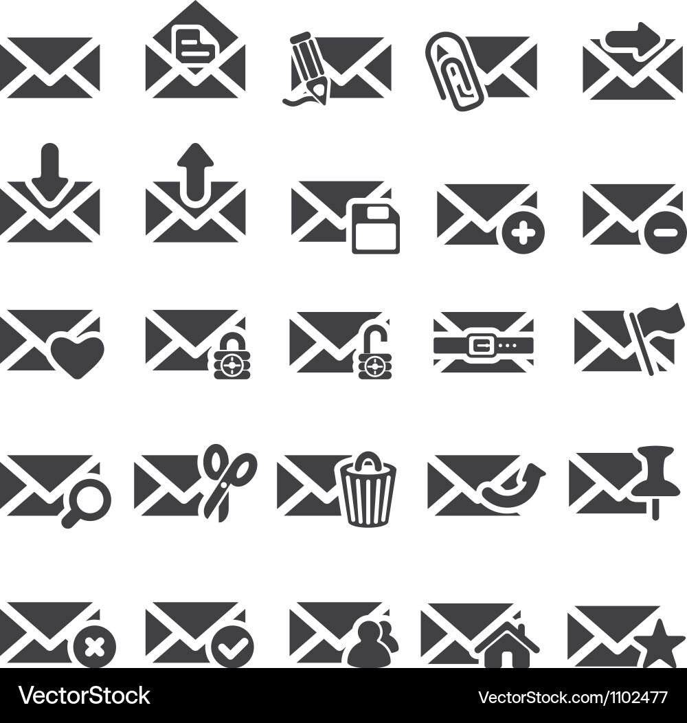 Set of mail icons Royalty Free Vector Image - VectorStock