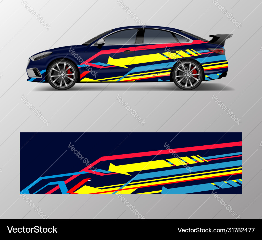 Wrap design for custom sport car racing Royalty Free Vector