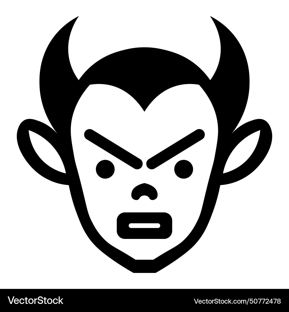 Black devil icon on white background Royalty Free Vector
