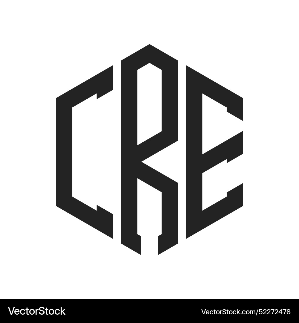 Cre logo design initial letter monogram Royalty Free Vector
