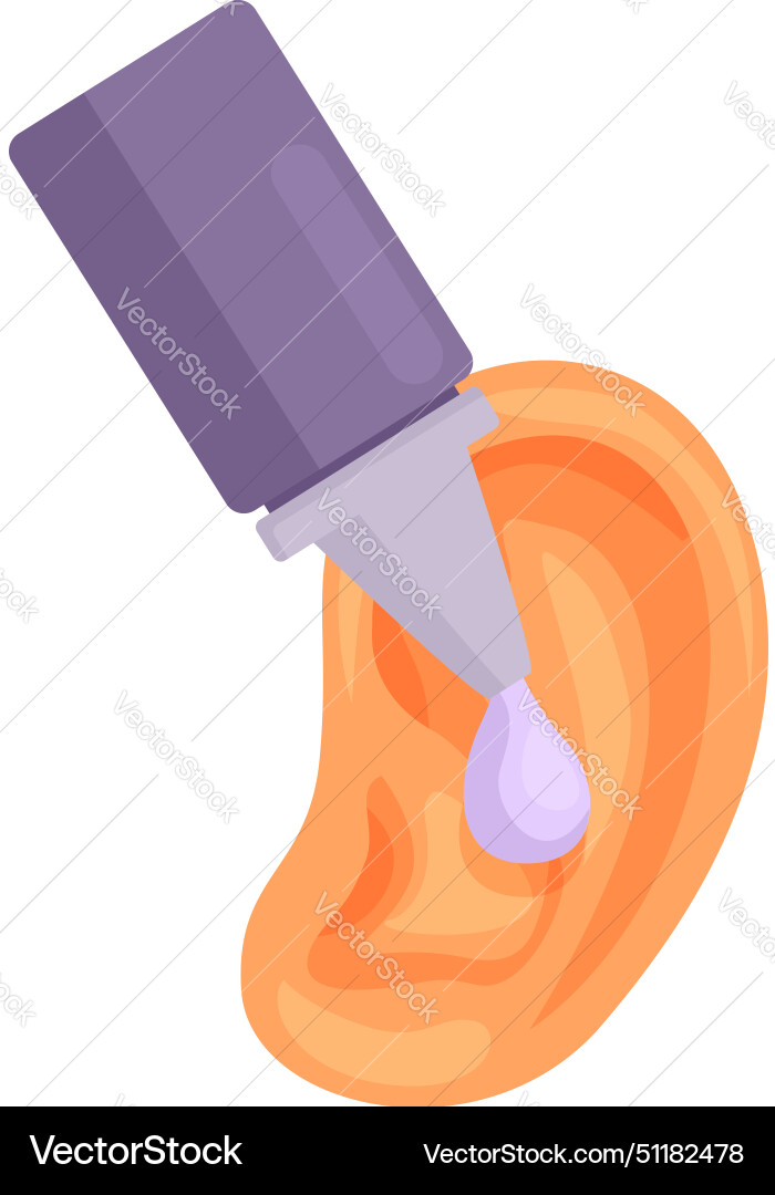 Ear drops using icon cartoon drug disease Vector Image