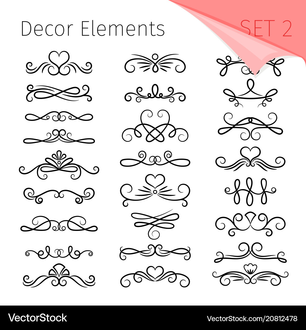 Floral Scroll Dividers - Elegant Swirls Royalty Free Vector