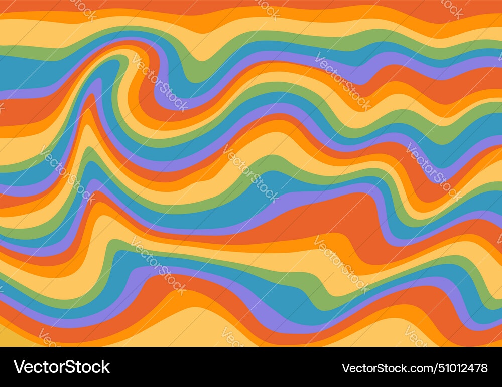 Groovy rainbow fluid waves background psychedelic Vector Image