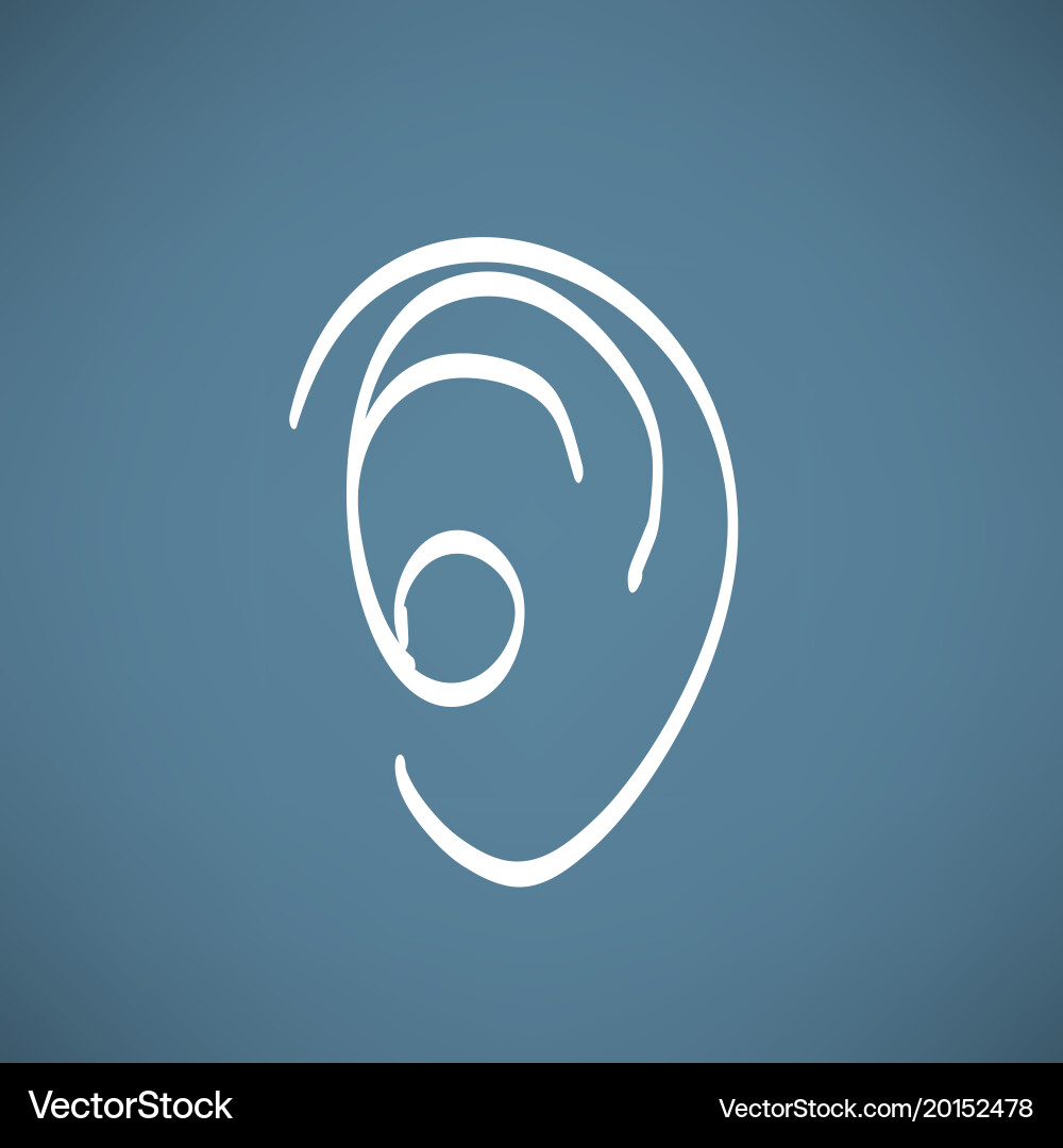 menschliches Ohr doodle style Lizenzfreies Vektorbild