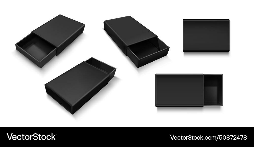 Open slide box mockup realistic Royalty Free Vector Image