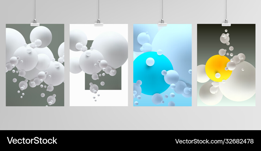 Realistic layouts a4 format mockup Royalty Free Vector Image