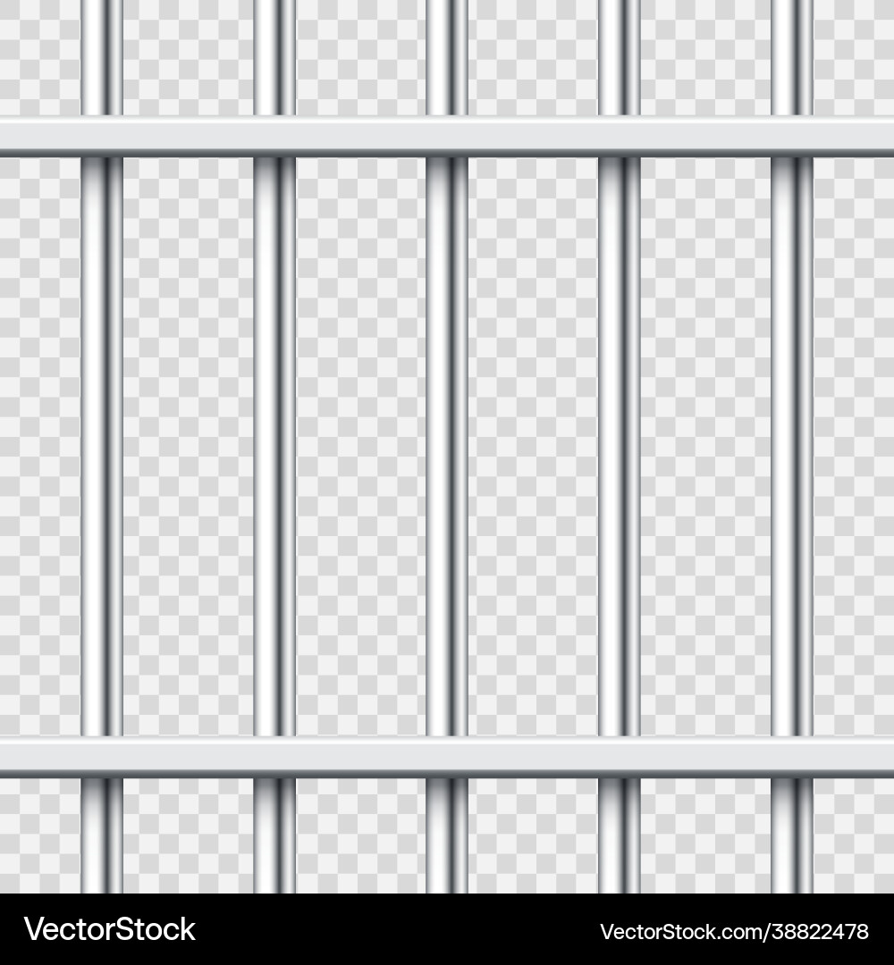 Realistic metal prison bars isolated on white Vector Image