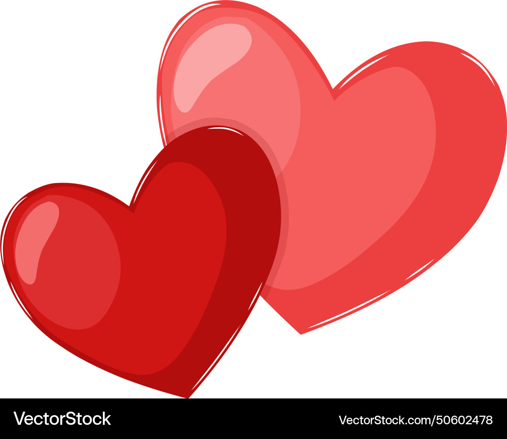 Two hearts couple in love Royalty Free Vector Image