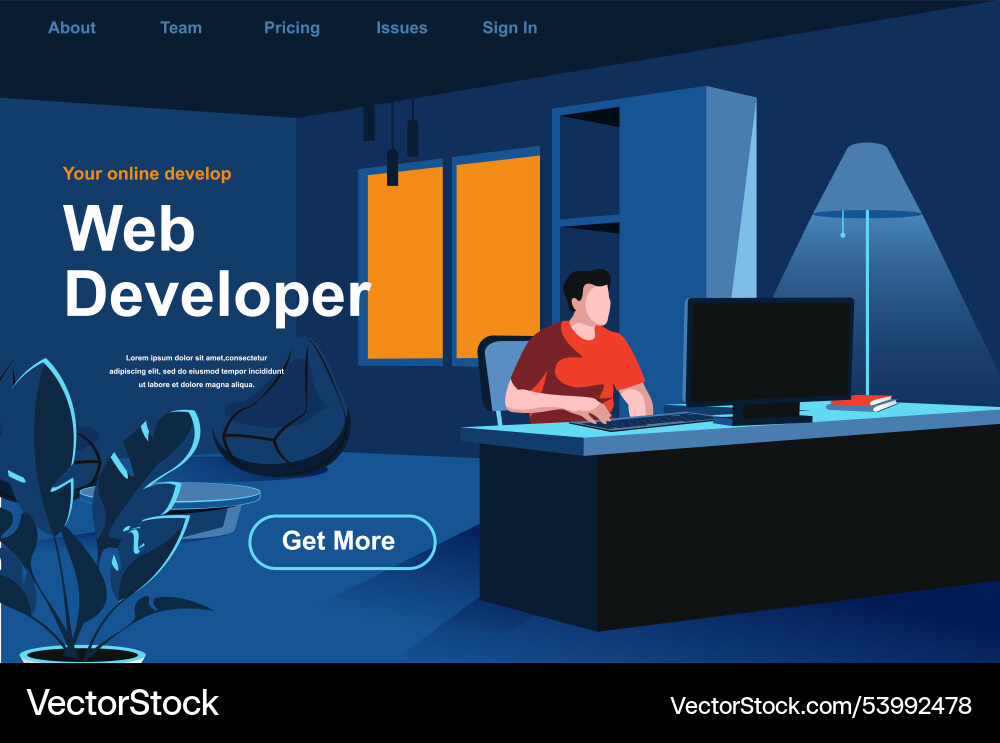Web development isometric landing page Royalty Free Vector Web development isometric landing page Royalty Free Vector