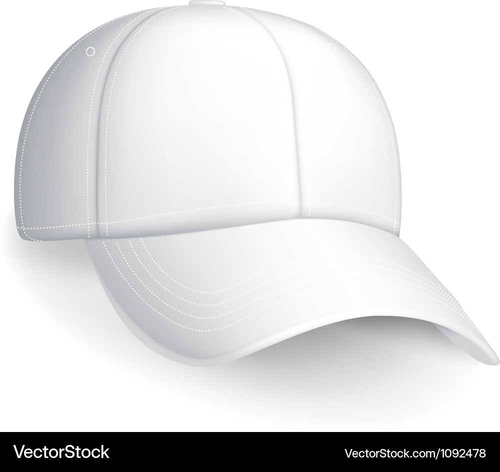 White baseball cap Royalty Free Vector Image - VectorStock
