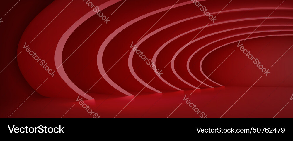 3d abstract red studio room for product display Vector Image
