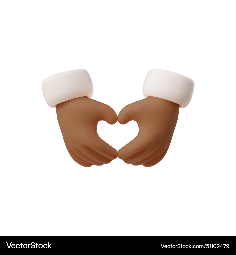 3d of hand heart on isolated Royalty Free Vector Image