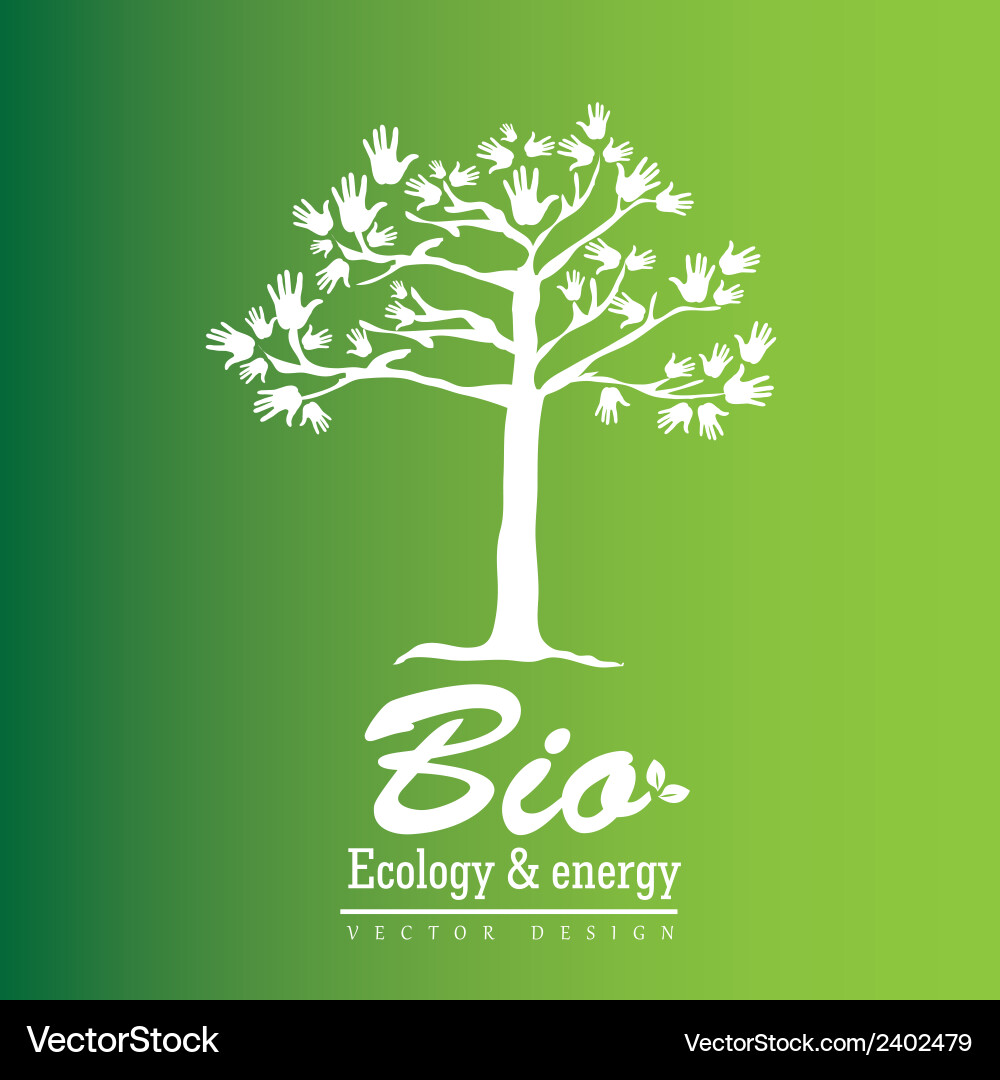 Bio design over green background Royalty Free Vector Image