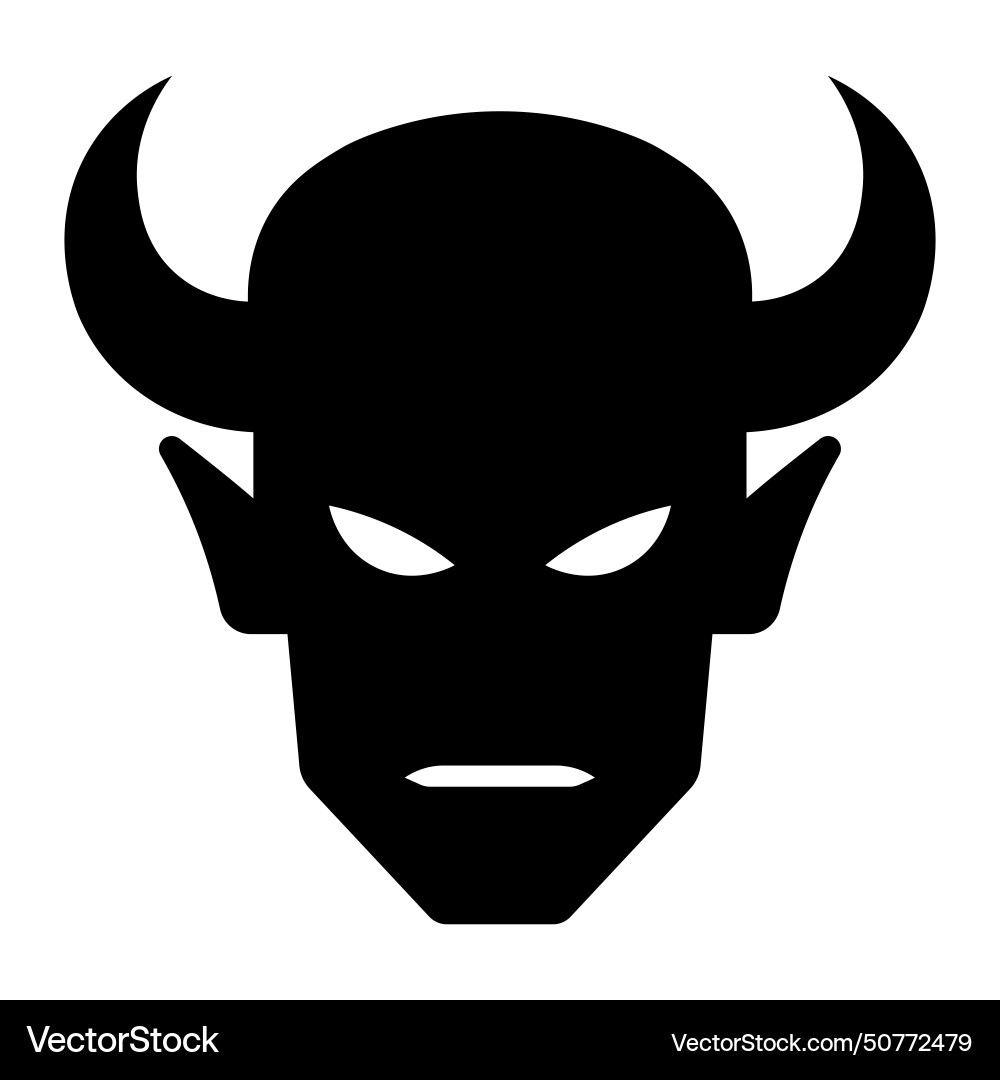 Black devil icon on white background Royalty Free Vector