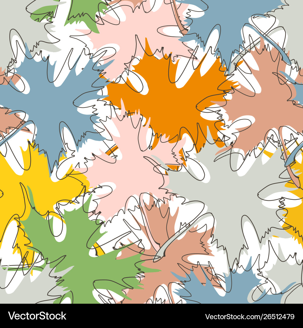 Fall maple leaf pattern in bright colors Vector Image