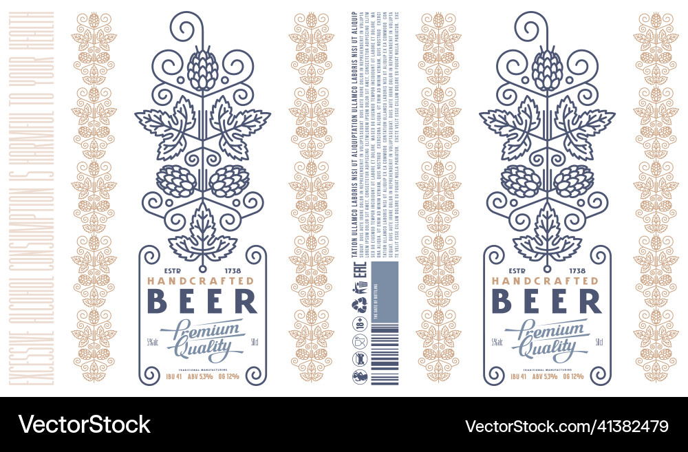 Template decorative label for craft beer Vector Image