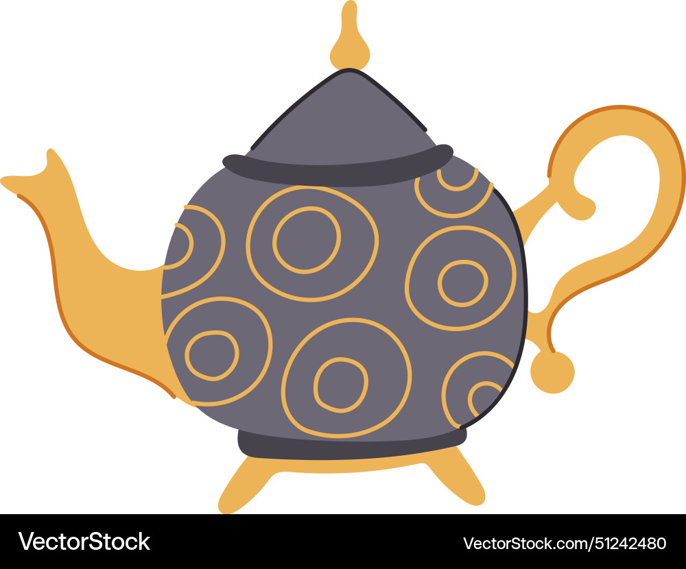 Arabian arabic tea pot cartoon Royalty Free Vector Image