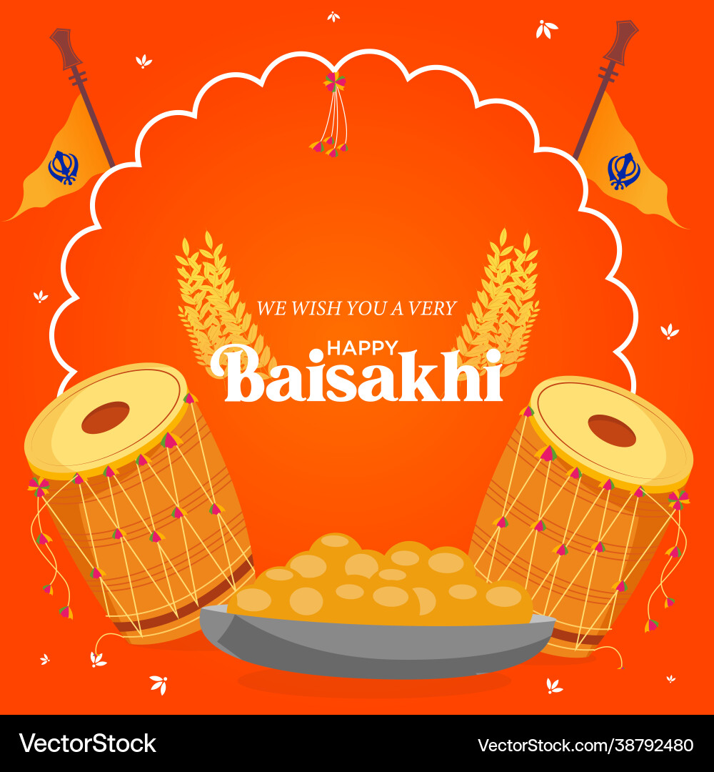 Banner design happy baisakhi Royalty Free Vector Image