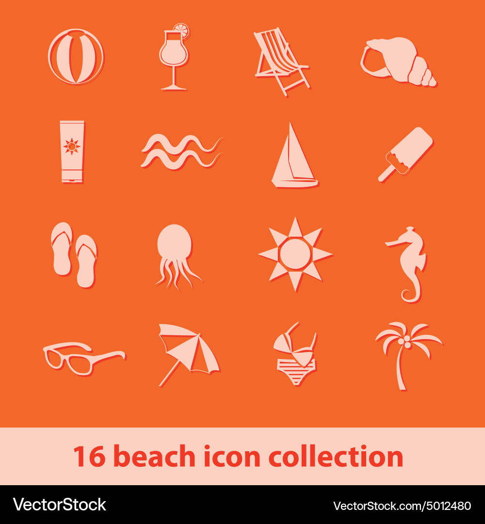 Beach icons Royalty Free Vector Image - VectorStock