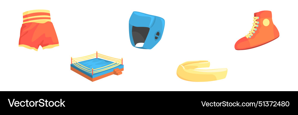 Boxing object and attributes for fight Royalty Free Vector