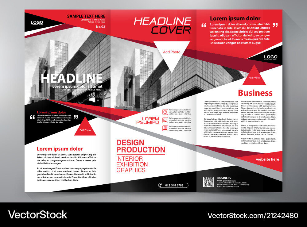 Brochure 3 fold flyer design a4 template Vector Image