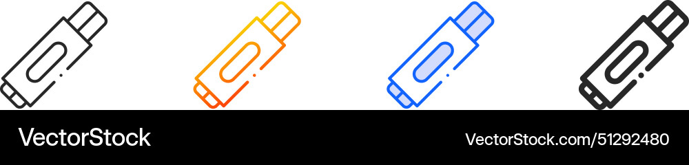 Chewing gum iconthin linear gradient blue stroke Vector Image