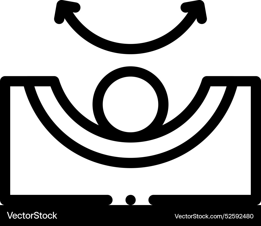 Concave icon thin linear style design isolated Vector Image