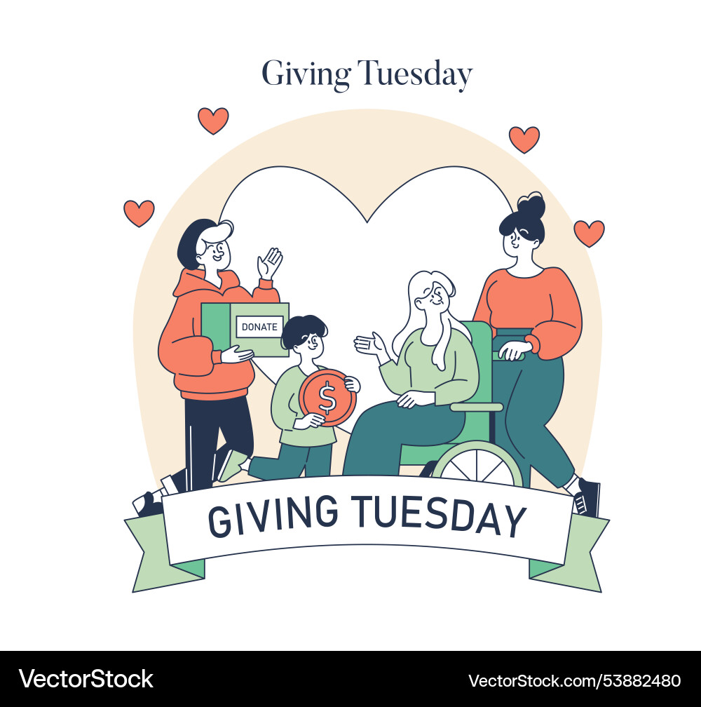 Giving tuesday flat Royalty Free Vector Image - VectorStock