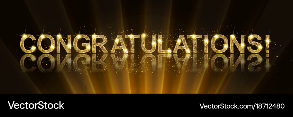 Gold Congratulations Banner Royalty Free Vector Image