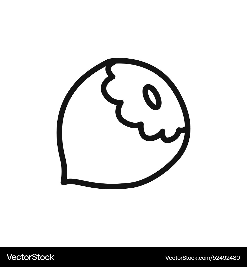 Hazelnut icon linear graphics set Royalty Free Vector Image