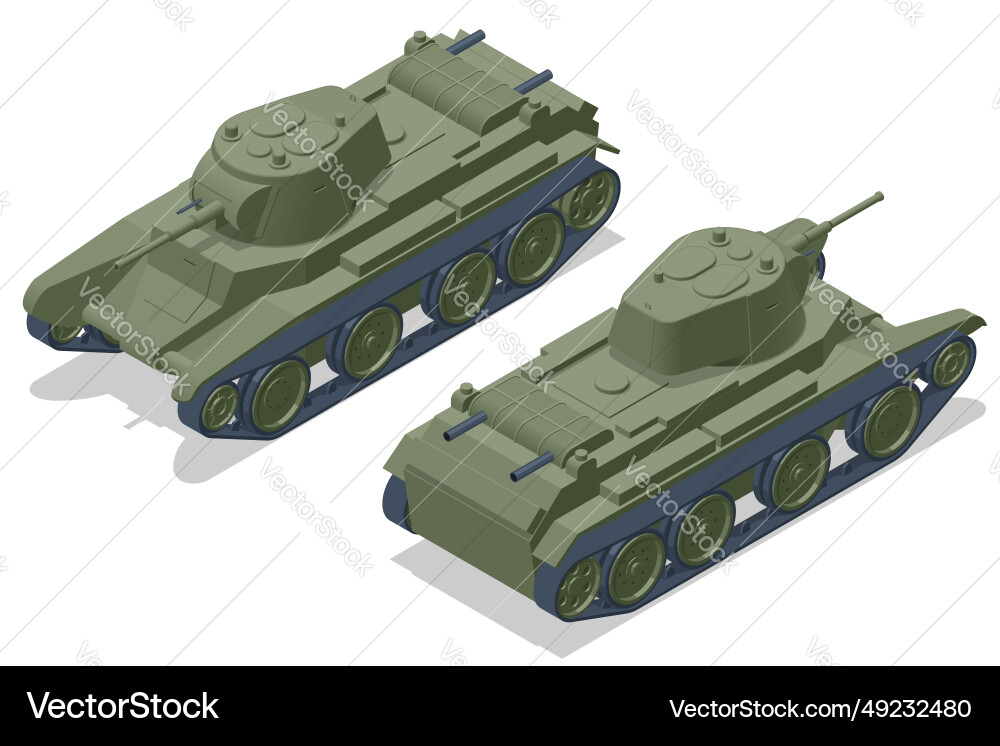Isometric tank light bt-7 armoured fighting Vector Image