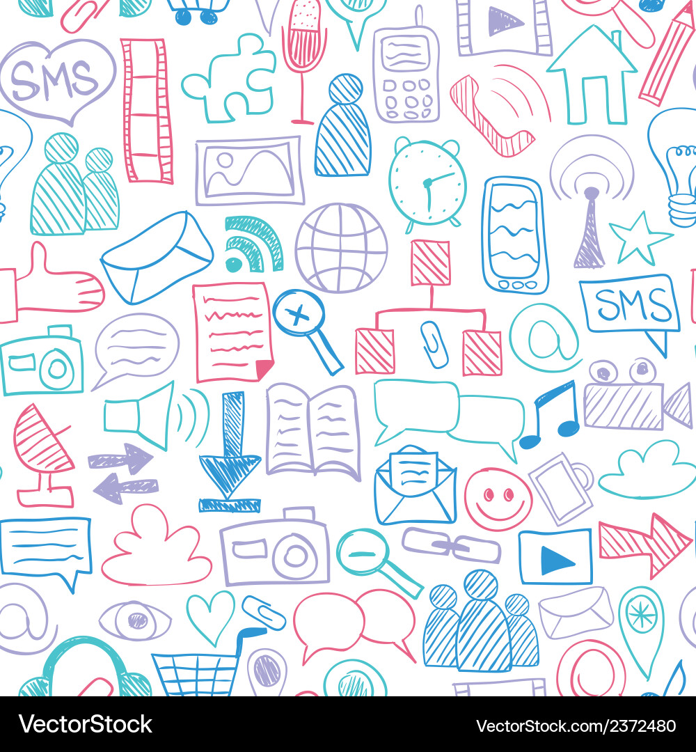 Social Media Icons Pattern Royalty Free Vector Image