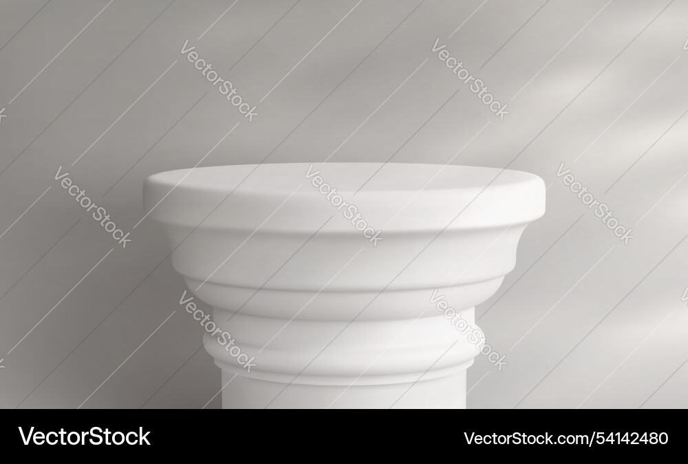 White architectural column top as product podium Vector Image
