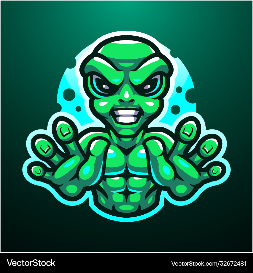 Alien Esports Mascot Logo Royalty Free Vector Image
