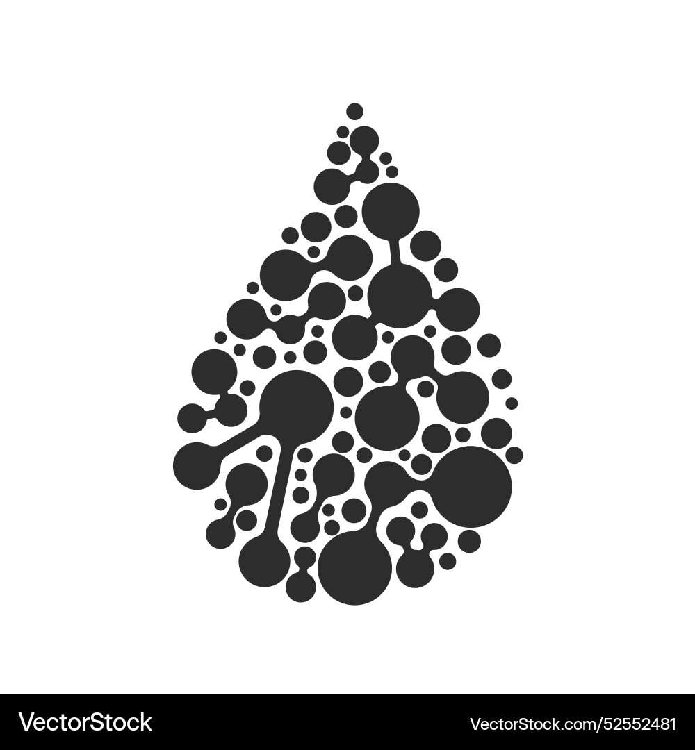 Black waterdrop molecule technology icon concept Vector Image