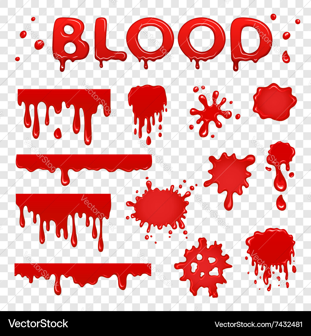 Blood splat collection Royalty Free Vector Image