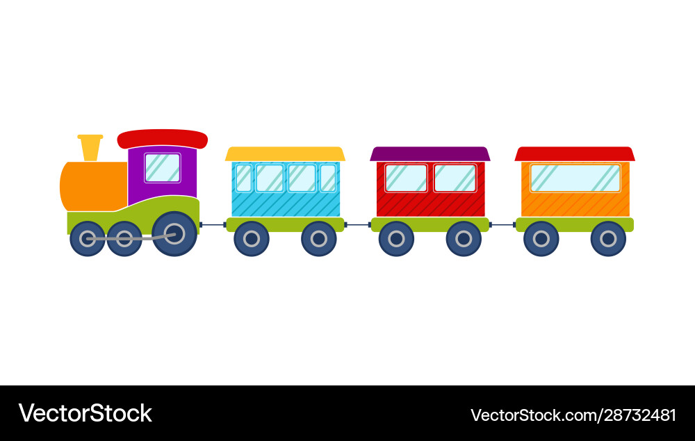 Bright toy train Royalty Free Vector Image - VectorStock