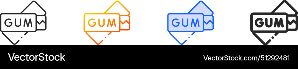 Chewing gum iconthin linear gradient blue stroke Vector Image