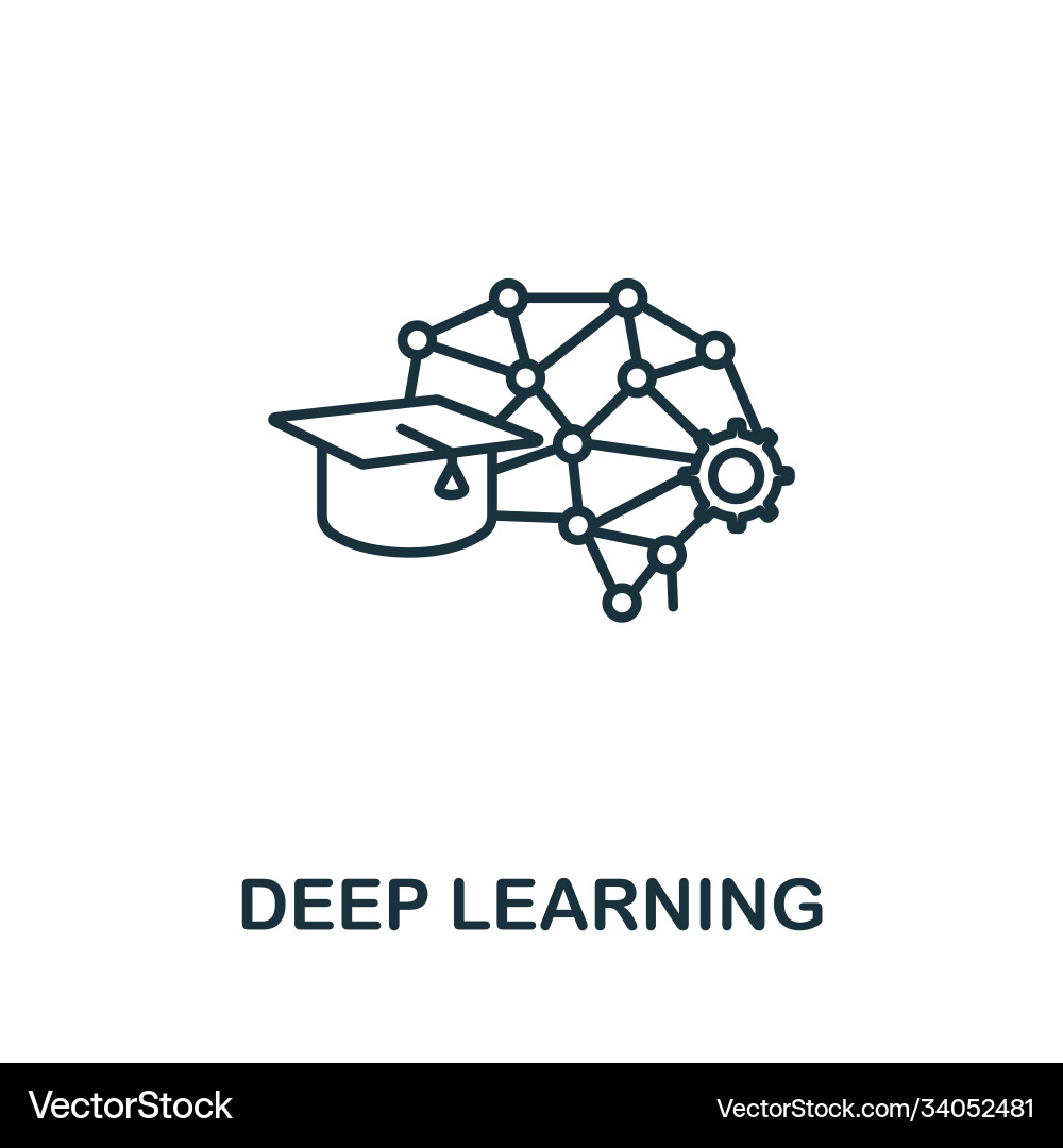Deep learning icon from artificial intelligence Vector Image
