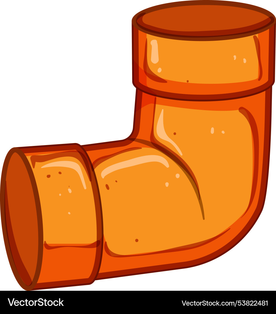 Joint pipe elbow cartoon Royalty Free Vector Image
