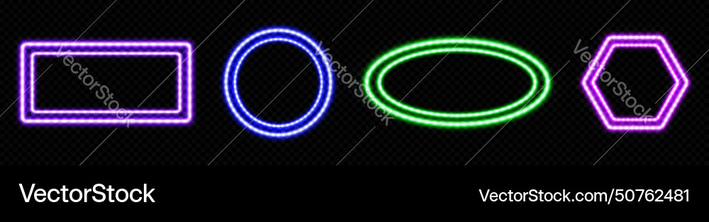 Led neon light glow frame set with electric border
