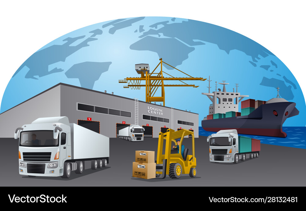 Logistics center Royalty Free Vector Image - VectorStock