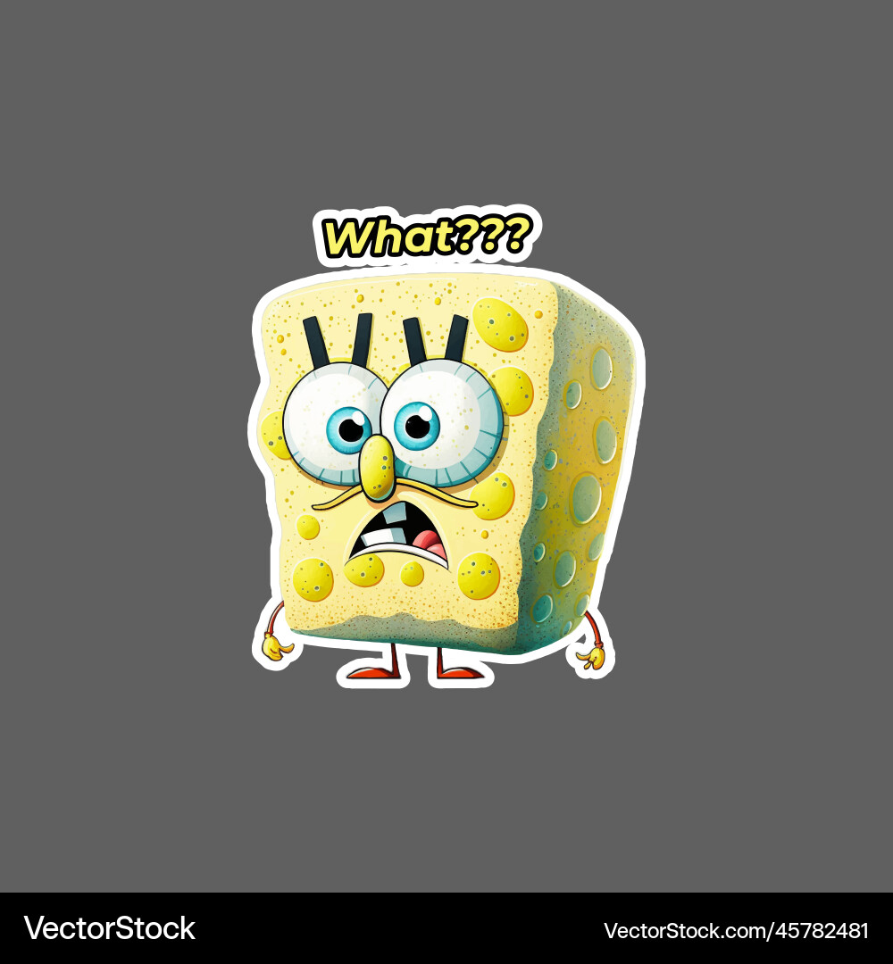 Sticker of spongebob funny haha what Royalty Free Vector Sticker of spongebob funny haha what Royalty Free Vector