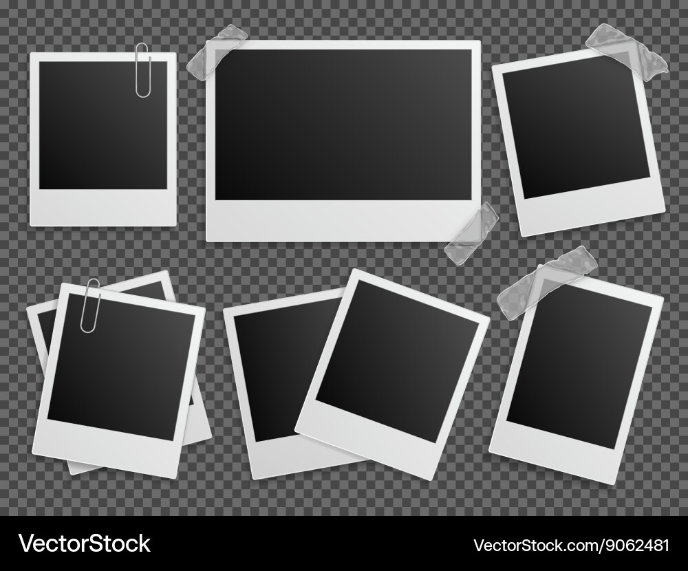 Vintage Polaroid Frames - Retro Photo Set Vector Image