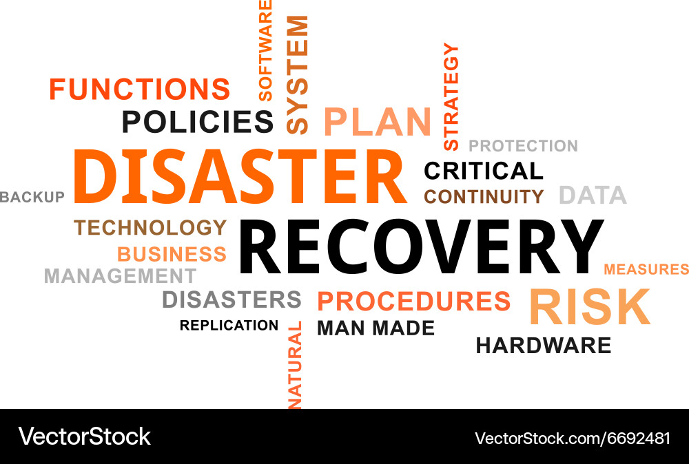 Word cloud disaster recovery Royalty Free Vector Image