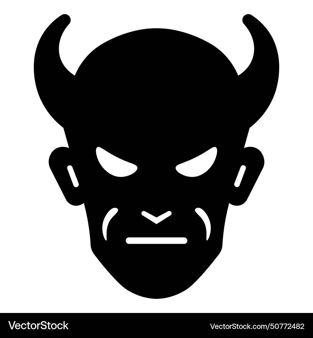 Black devil icon on white background Royalty Free Vector