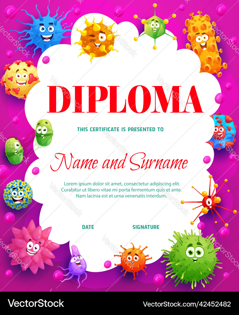 Cartoon viruses microbes bacteria pathogen Vector Image