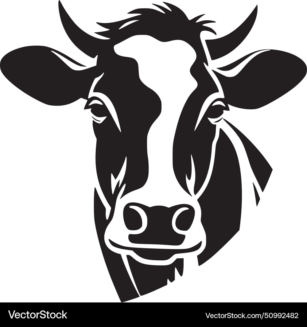 Cow - minimalist and flat logo Royalty Free Vector Image